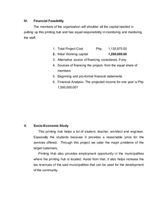 Feasibility Study of Printing Hub | DOCX