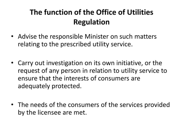 Office of Utilities Regulation - Jamaica | PPTX | Business Utilities ...