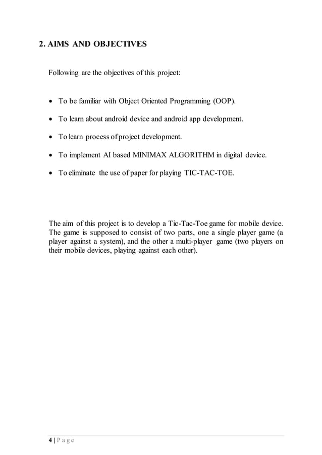 Mini Max Algorithm Proposal Document | DOCX