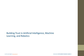 Building Trust in Artificial Intelligence | PPT
