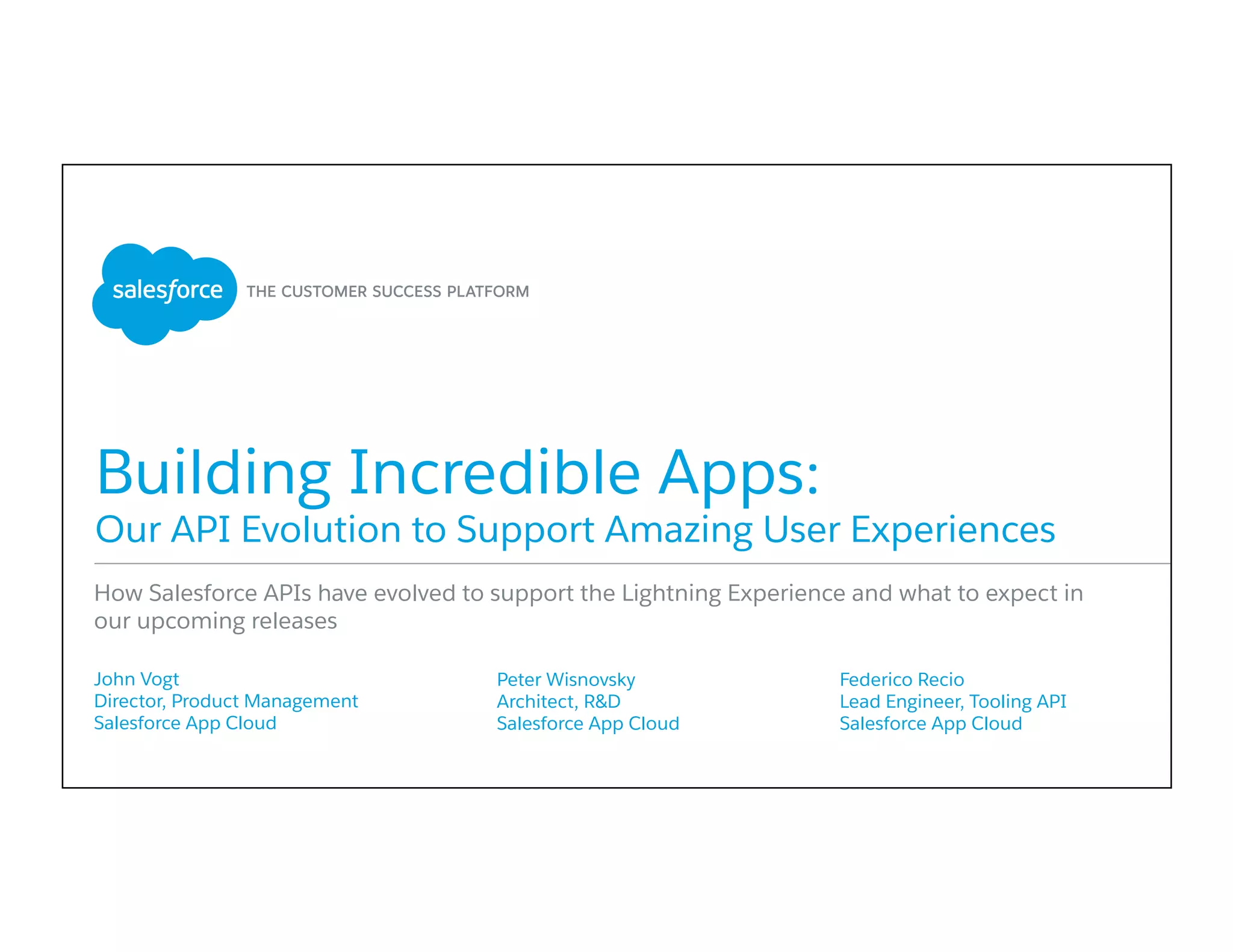 Our API Evolution: From Metadata to Tooling API for Building Incredible ...