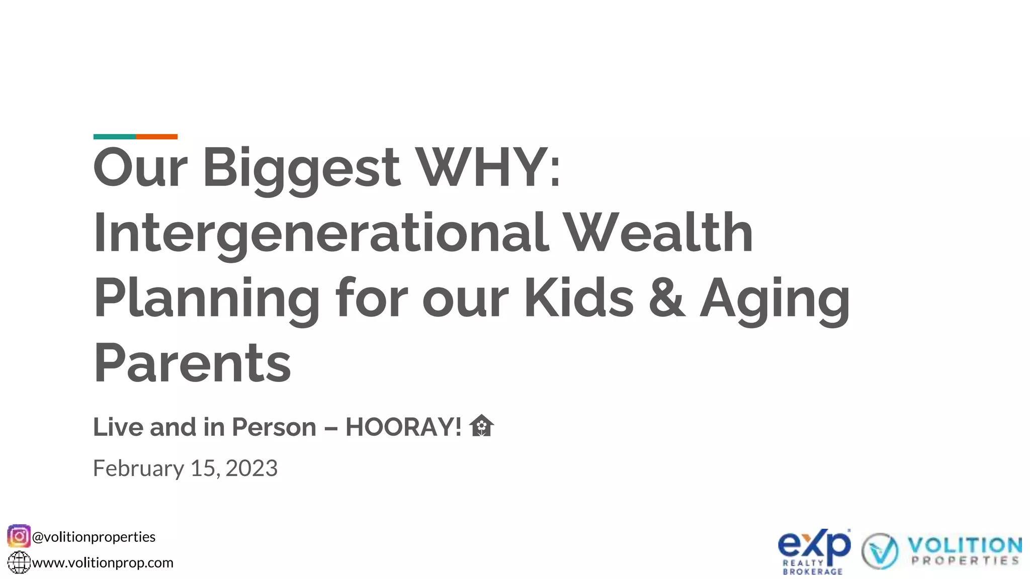 Our Biggest WHY: Intergenerational Wealth Planning for our Kids & Aging ...