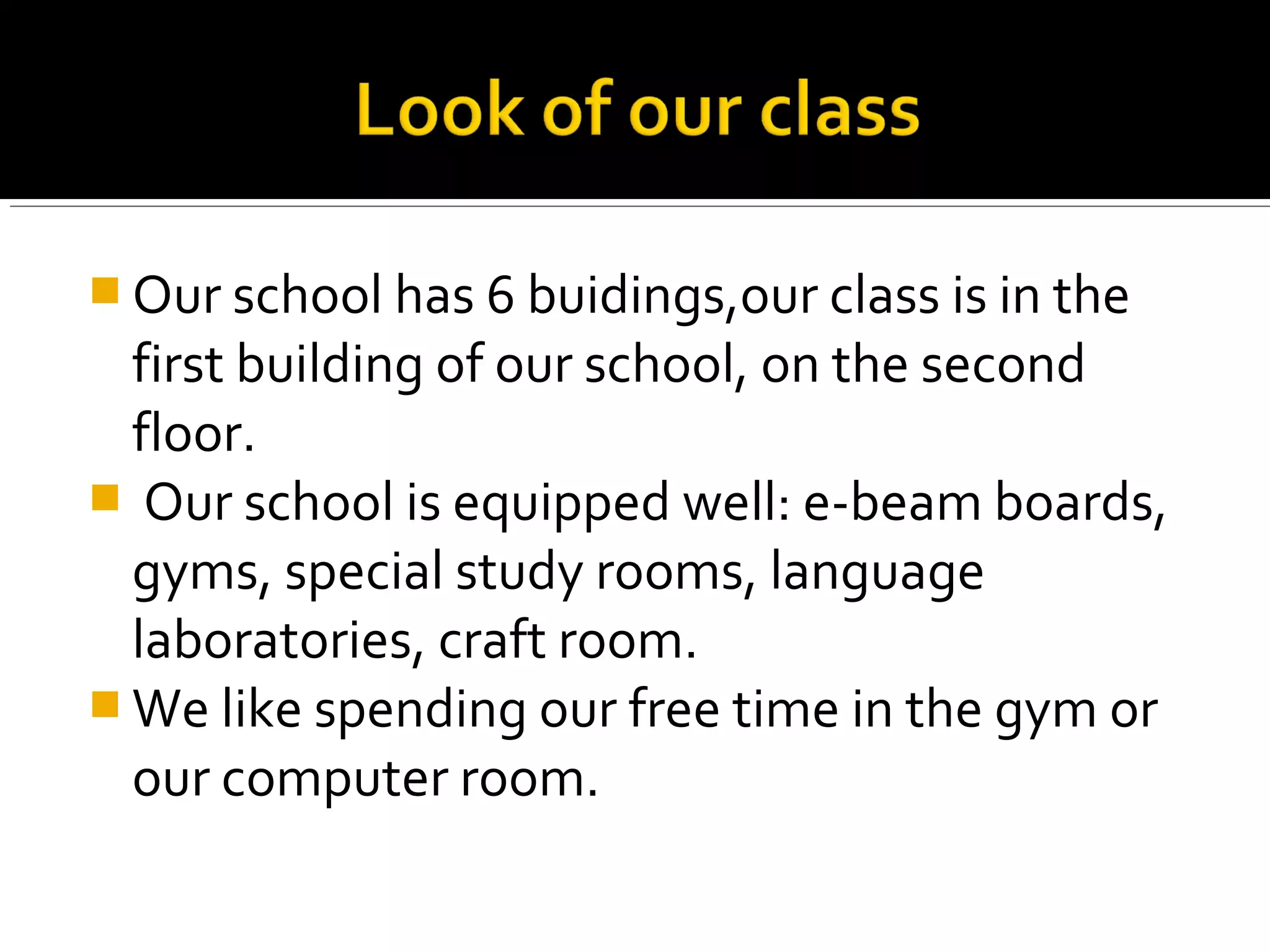 Our class | PPT | Education