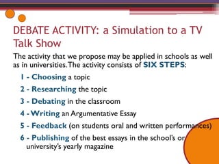 Our class in the future, debate activity | PPT