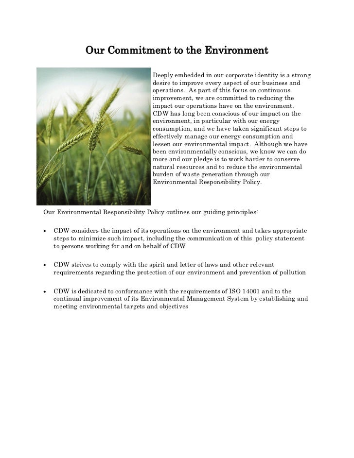 Our Commitment To The Environment 2010