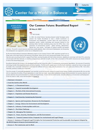 Our common future: report of the world commission on environment and development | center for a ...