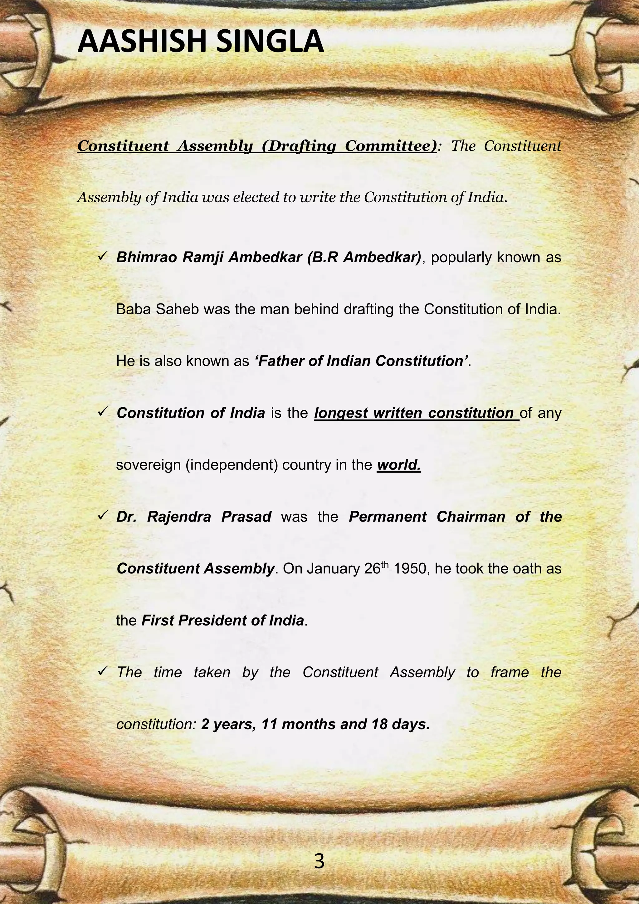 Our constitution and its Salient Features | PDF