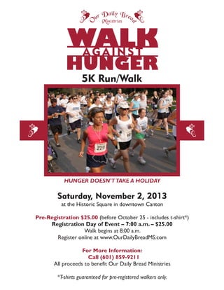 Our daily bread walk against hunger flyer 2013 | PDF
