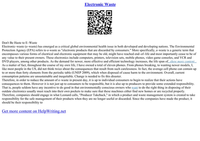 Our E-Waste Problem | PDF | Environmental Services Industry | Industries