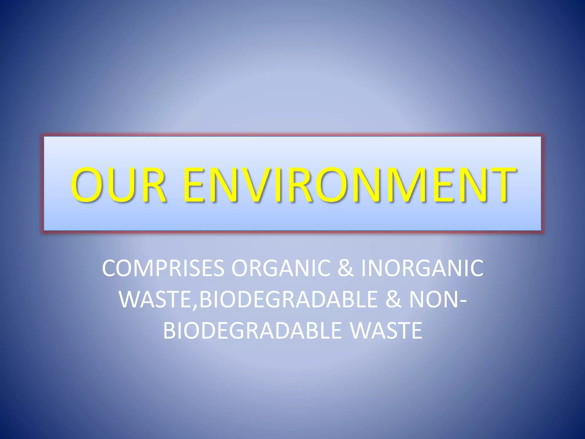Our environment PPT | PPT