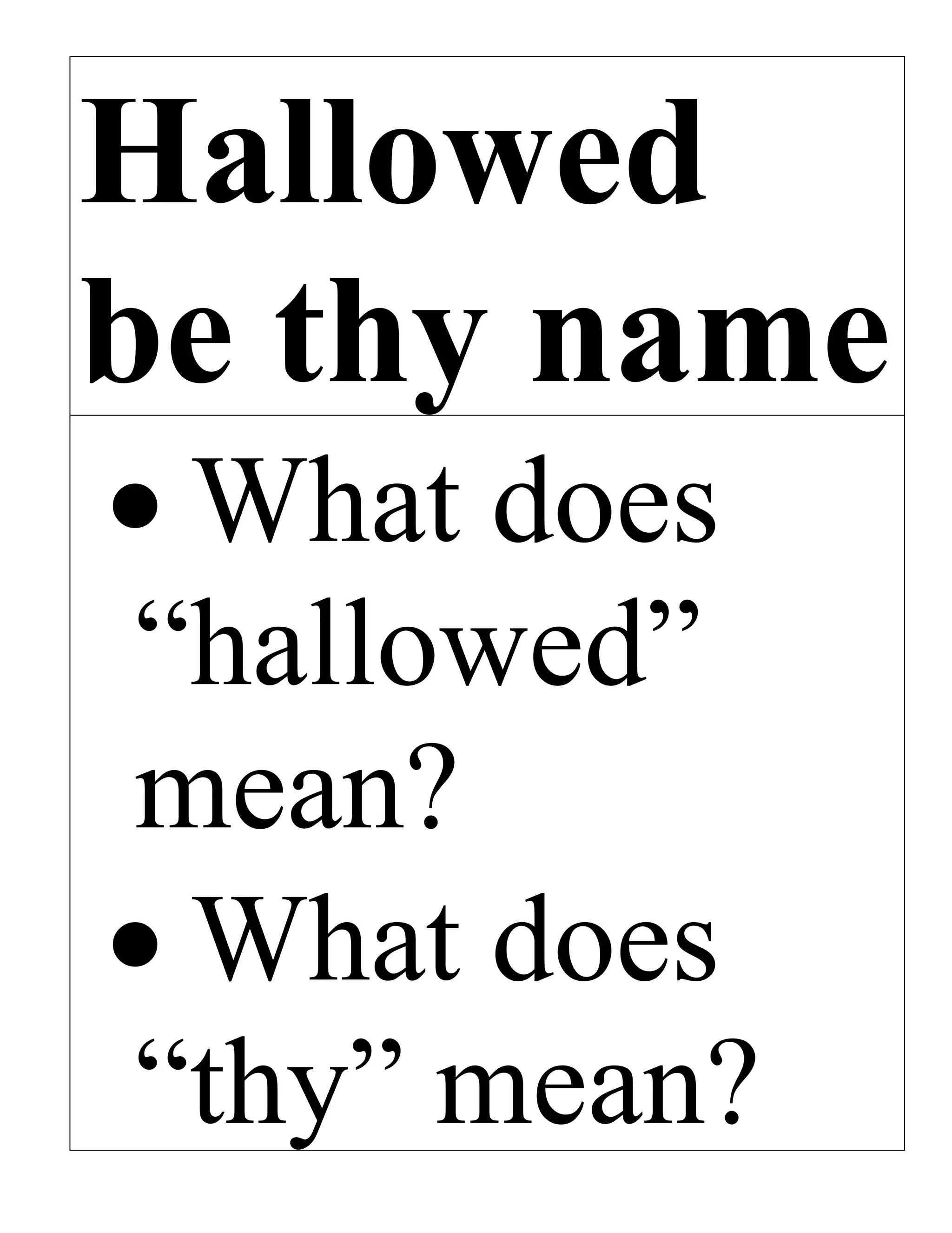 Our father prayer explanation | PDF