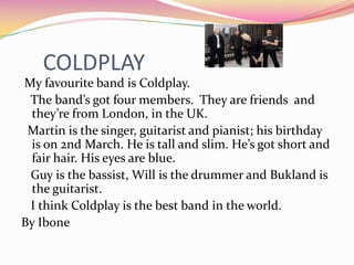 Our favourite bands | PPTX