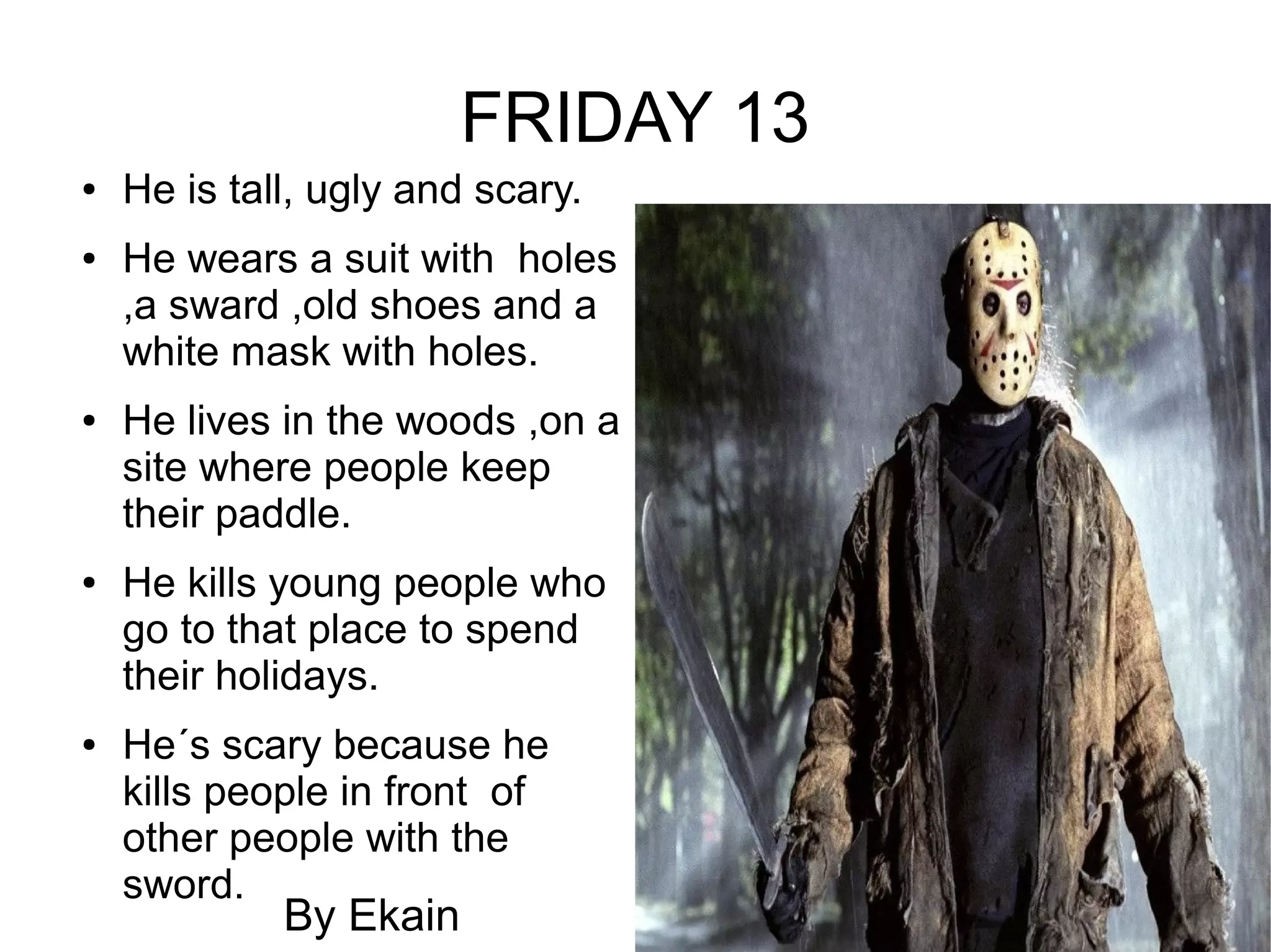 "Our favourite horror movie evil characters" by primary 6 b pupils | ODP