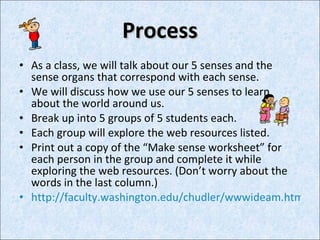 Our Five Senses Webquest | PPT