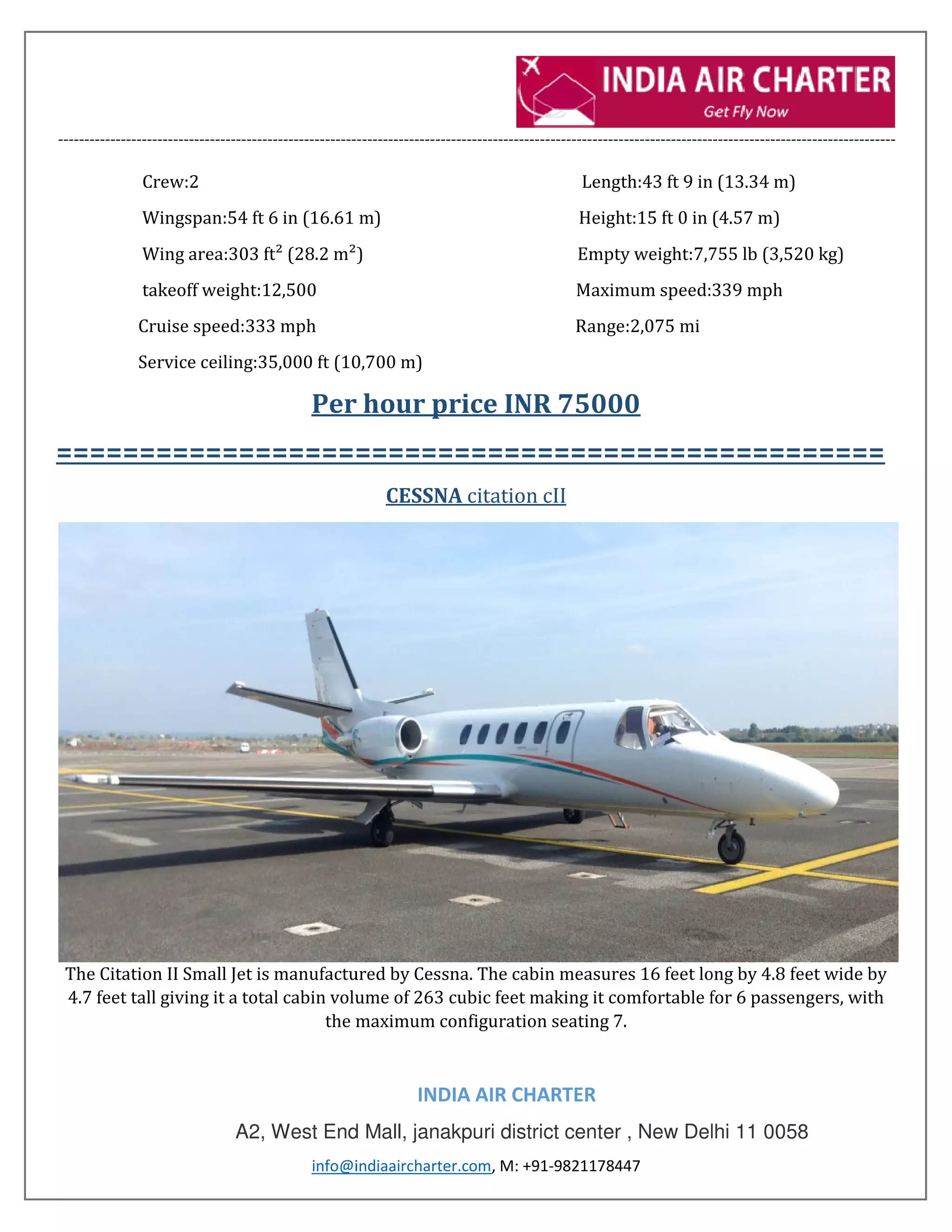 Our fleet india air charter | PDF