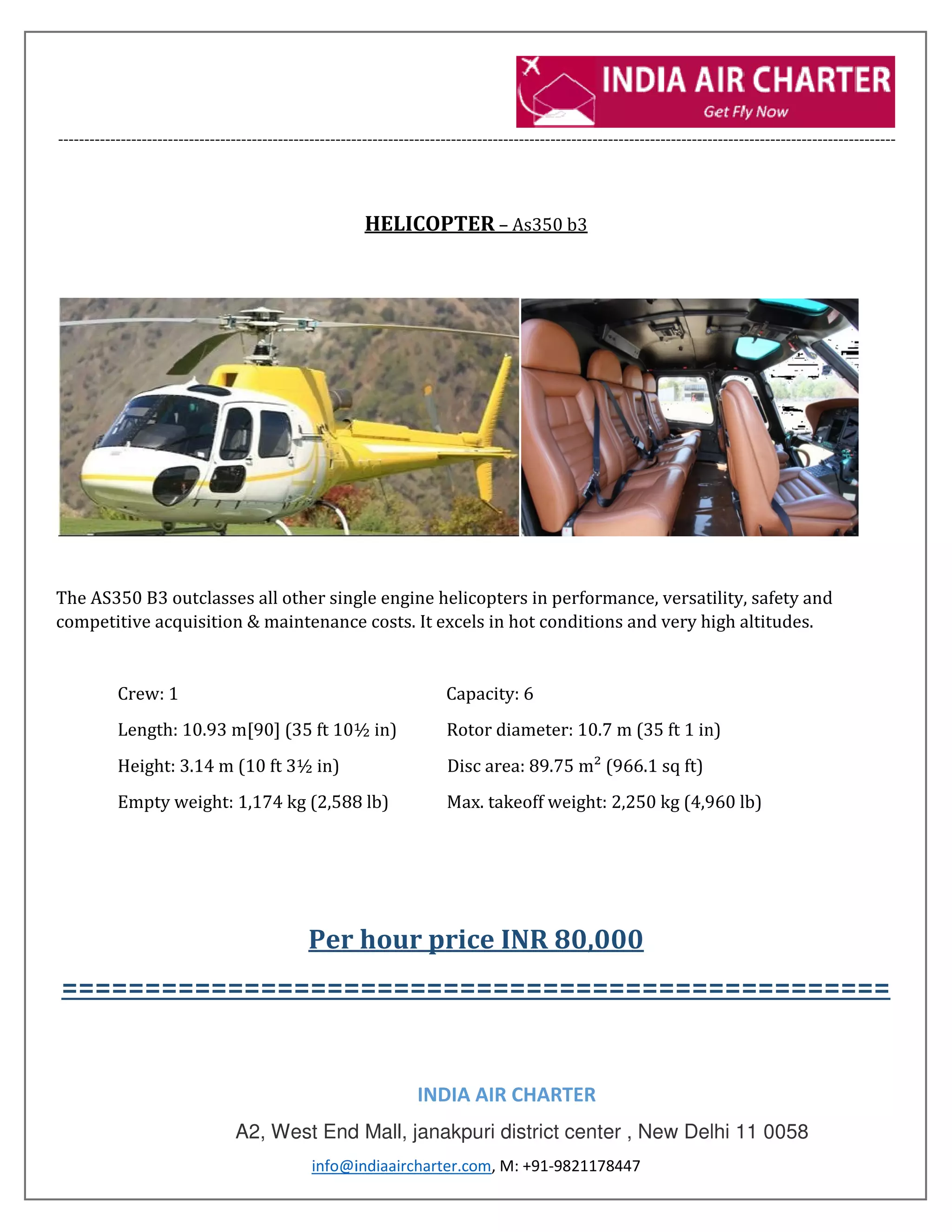 Our fleet india air charter | PDF