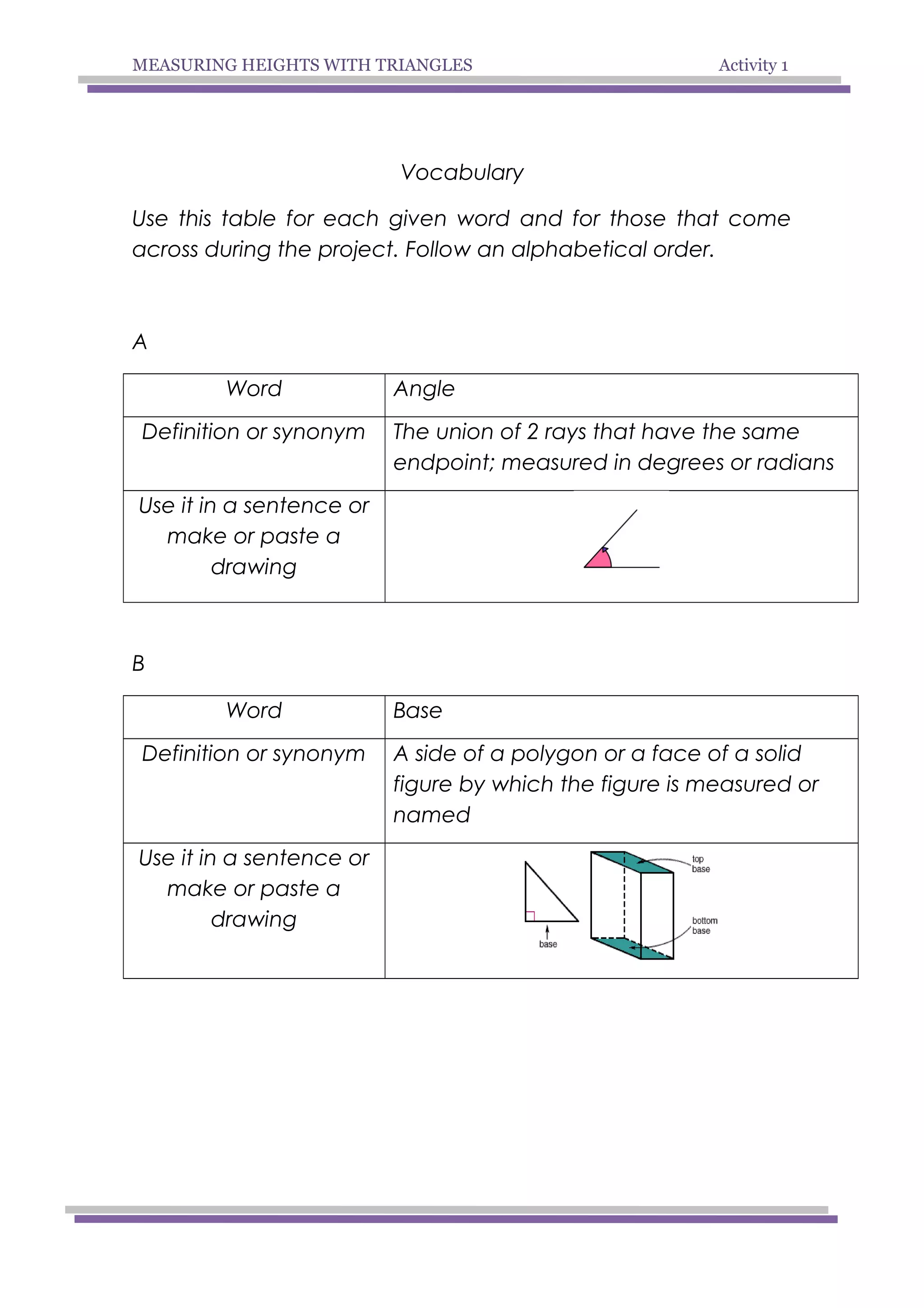 Our geometry dictionary | DOC | Physics | Science