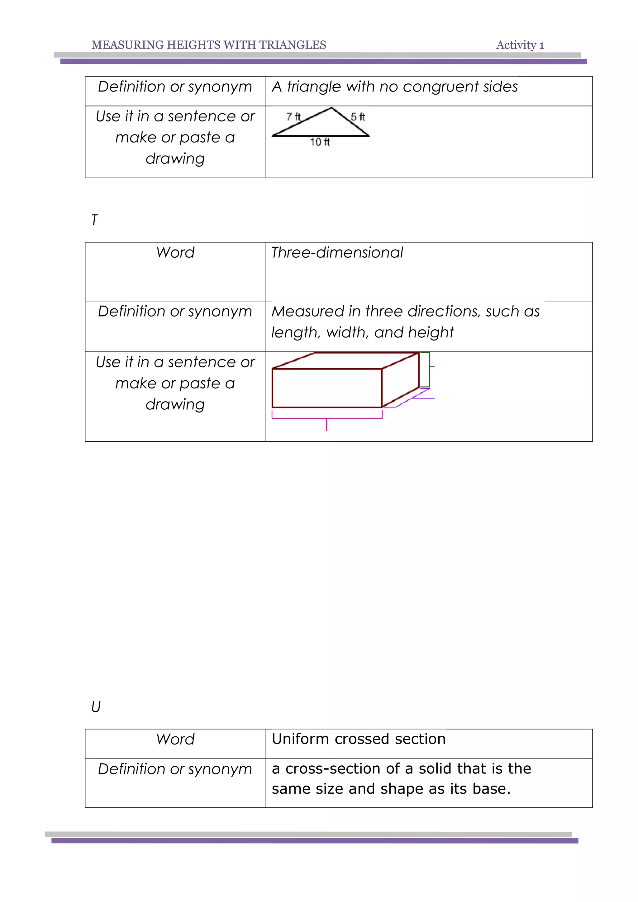 Our geometry dictionary | DOC | Physics | Science
