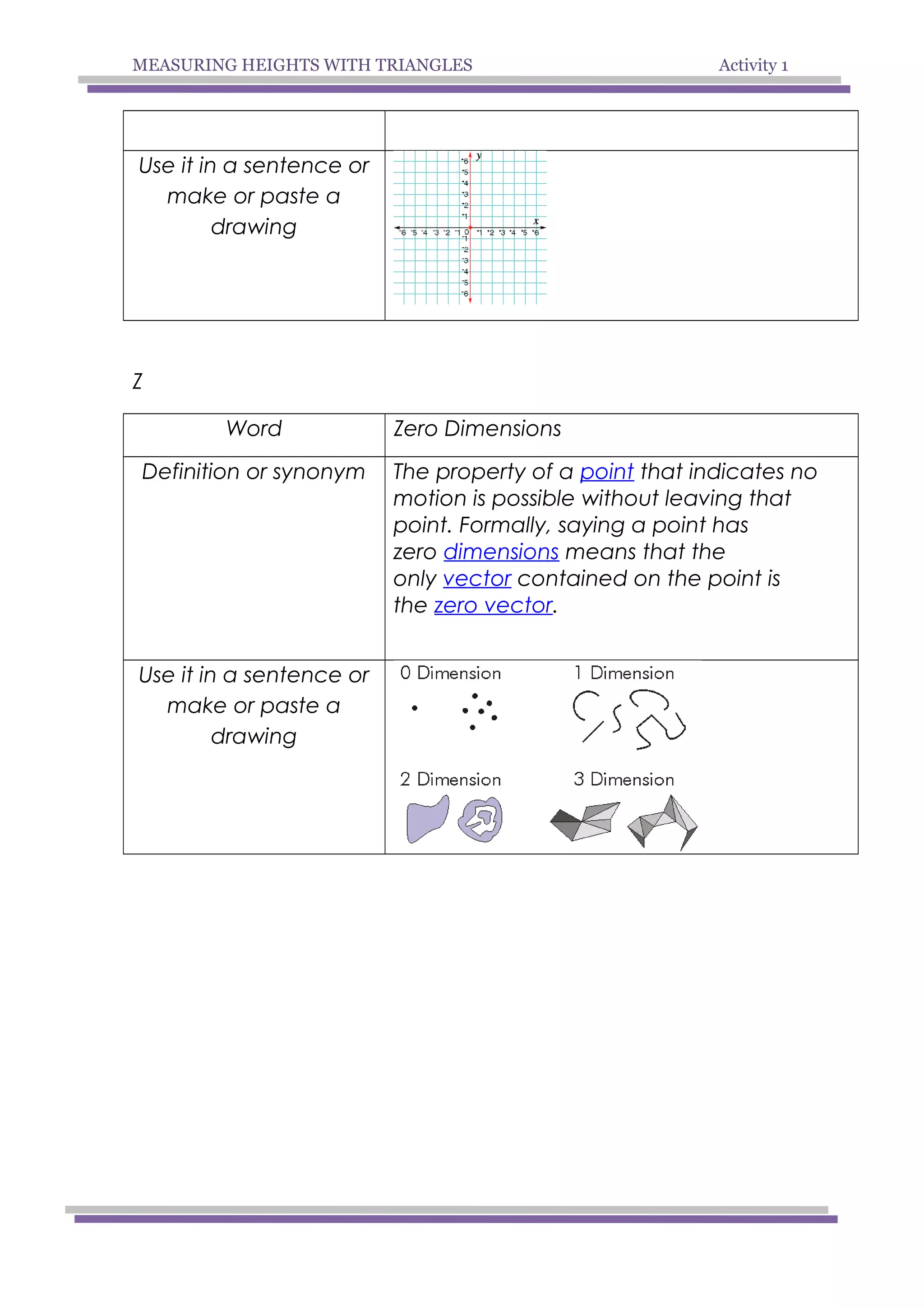 Our geometry dictionary | DOC