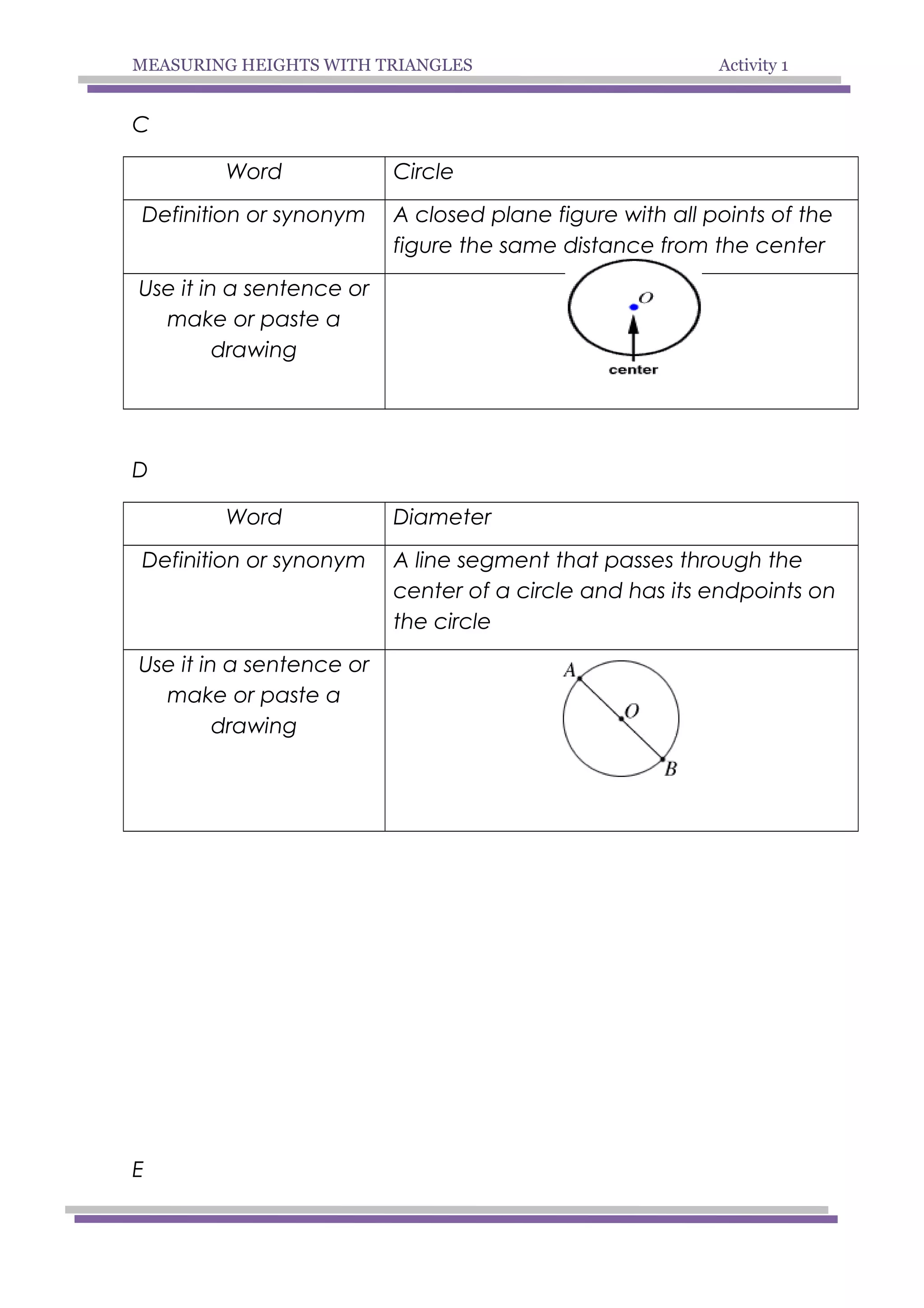 Our geometry dictionary | DOC | Physics | Science