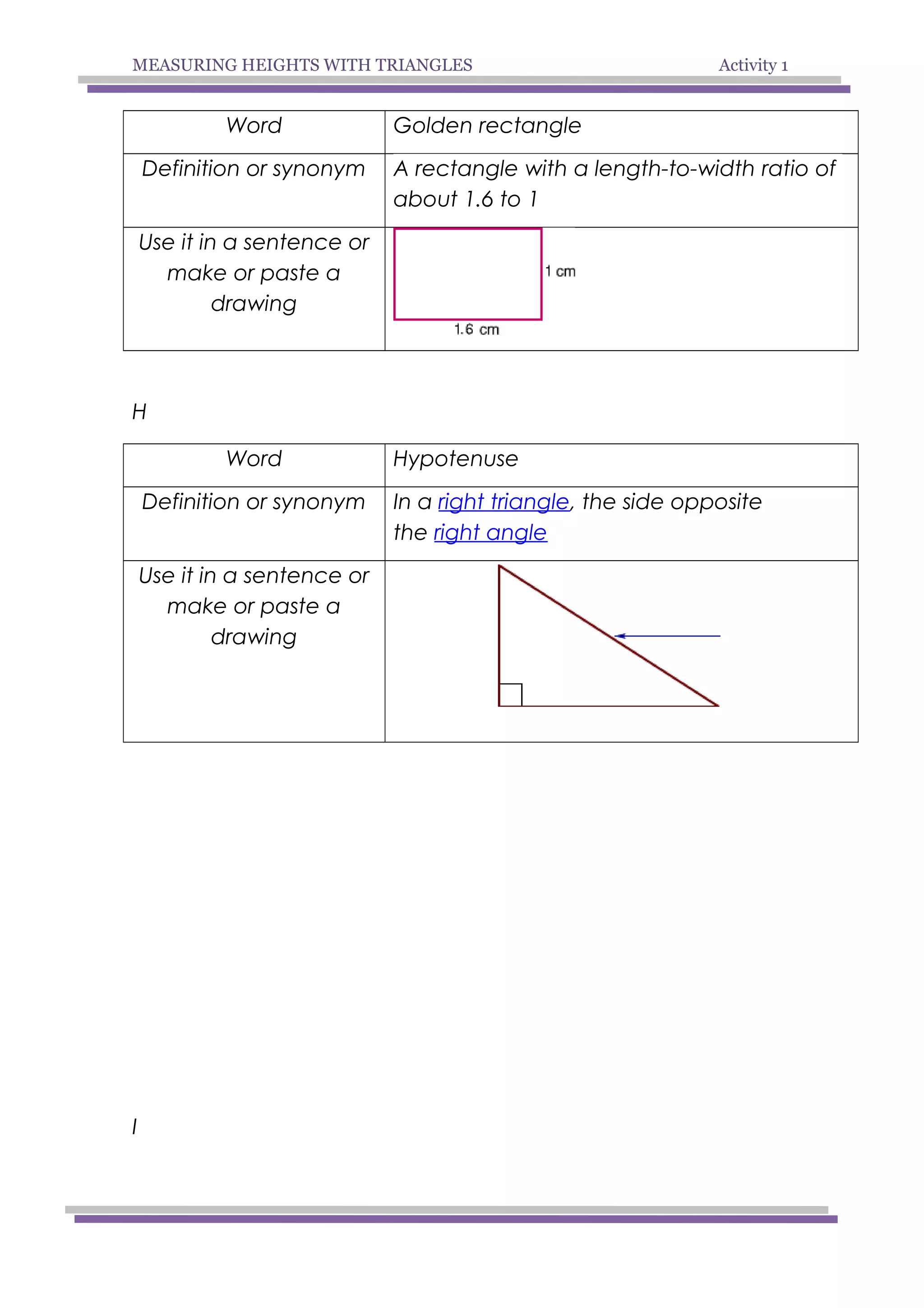Our geometry dictionary | DOC