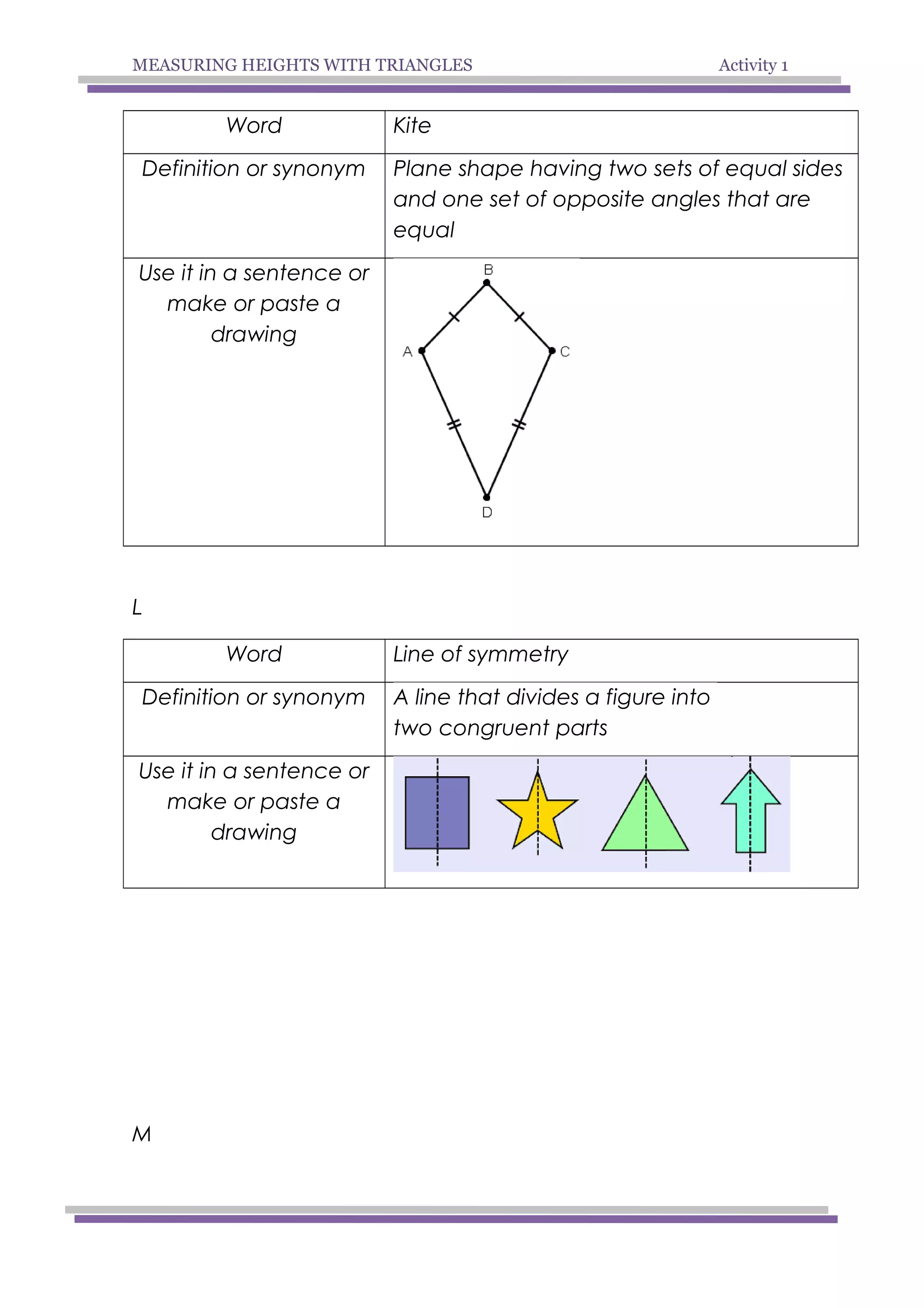 Our geometry dictionary | DOC | Physics | Science