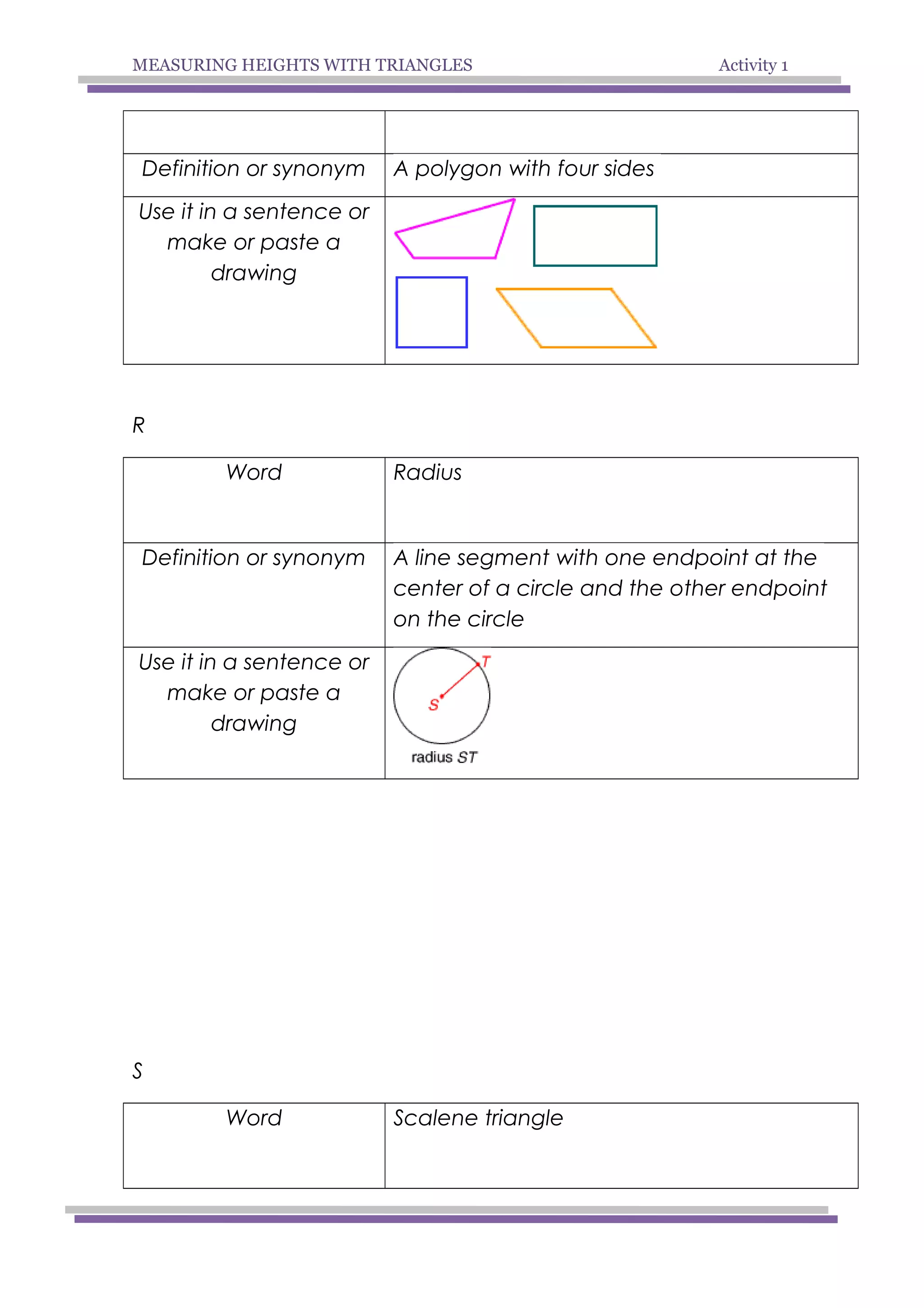 Our geometry dictionary | DOC