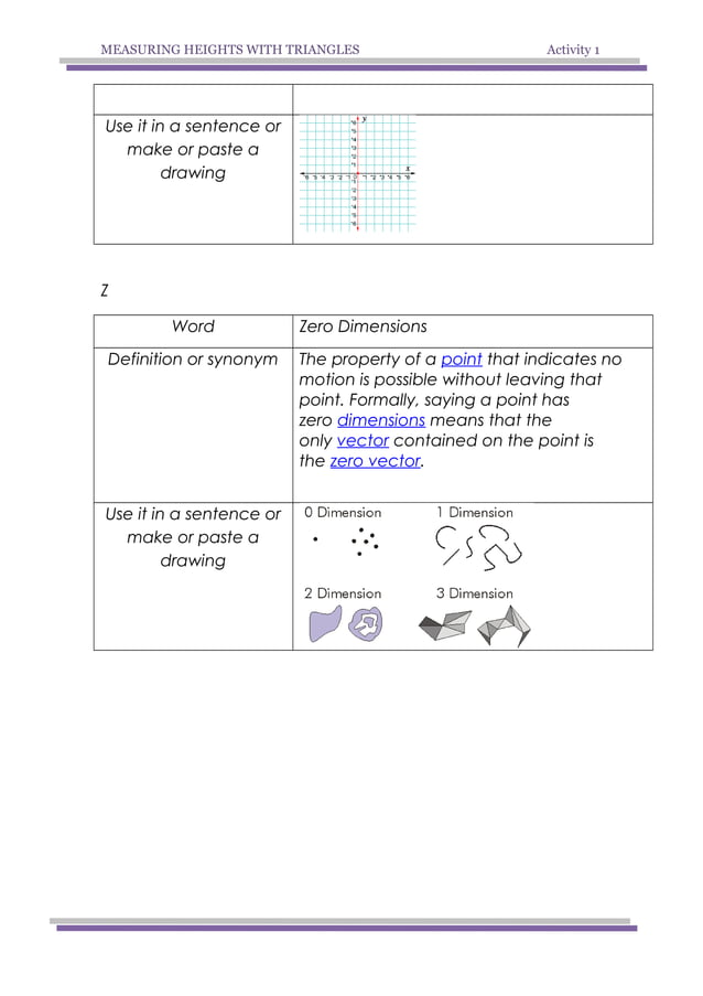Our geometry dictionary | DOC | Physics | Science