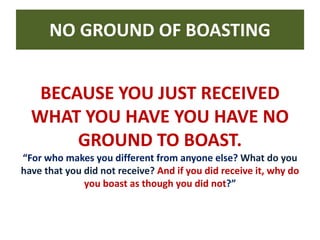 Our gift and talents are for the glory of God | PPTX