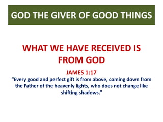 Our gift and talents are for the glory of God | PPTX