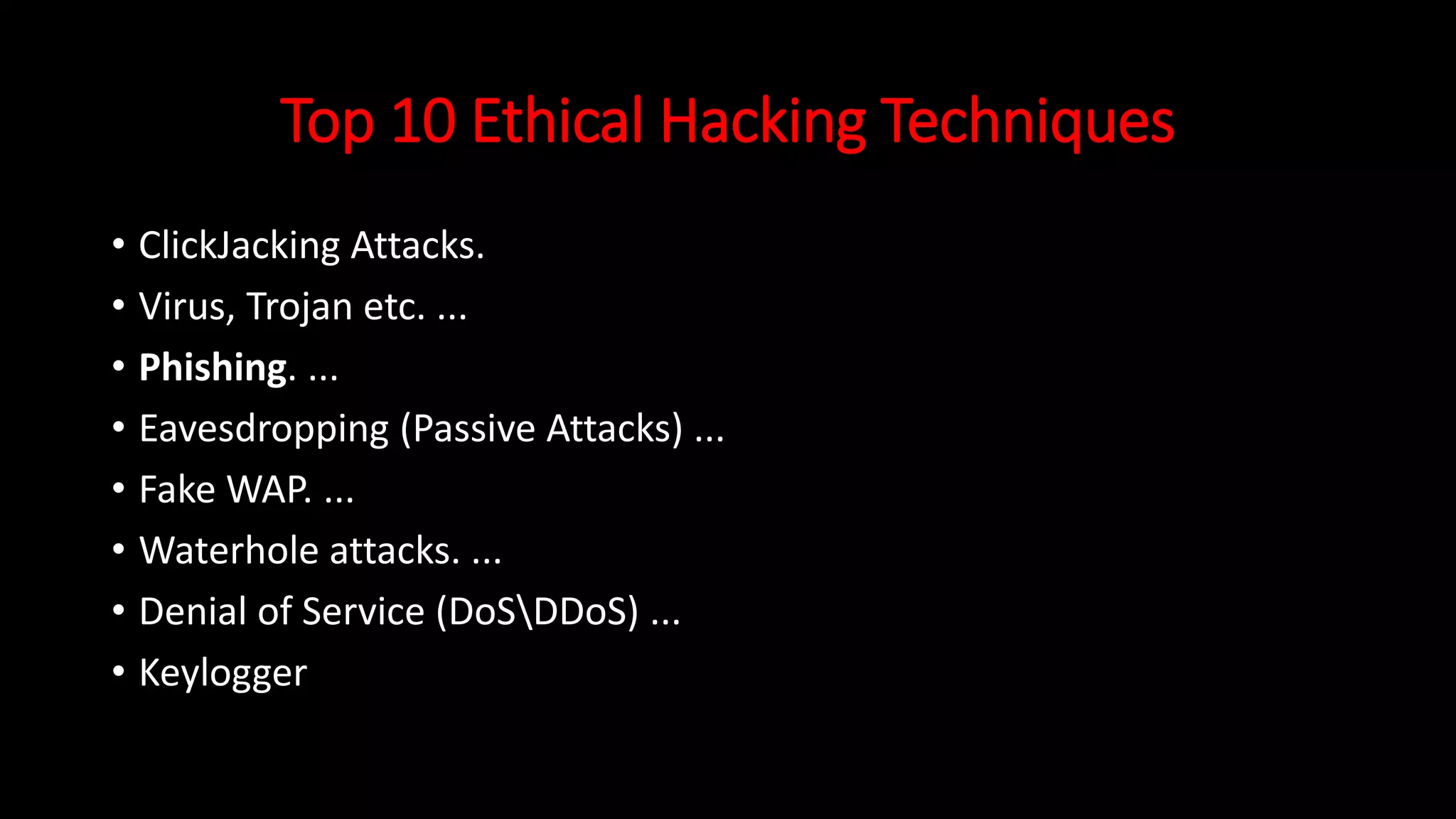 Ethical Hacking Tools & Techniques | PPT Ethical Hacking Tools & Techniques | PPT