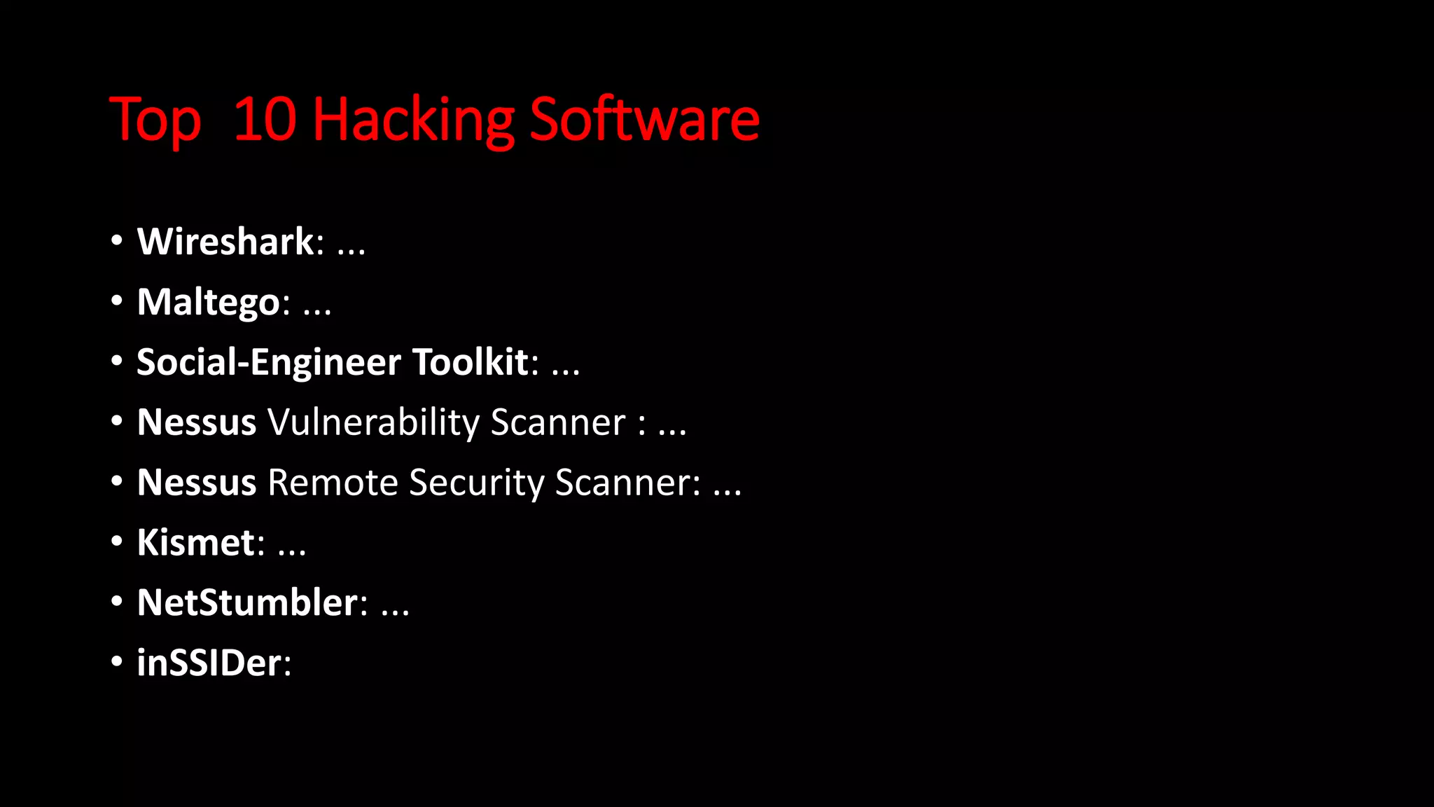 Ethical Hacking Tools & Techniques | PPT Ethical Hacking Tools & Techniques | PPT