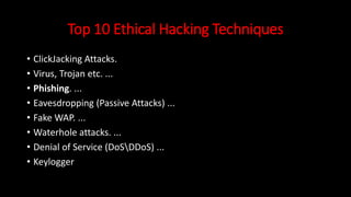 Ethical Hacking Tools & Techniques | PPTX