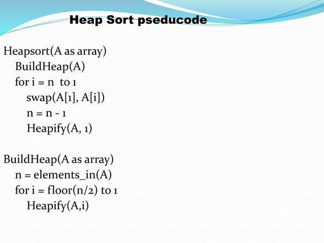 heap Sort Algorithm | PPTX
