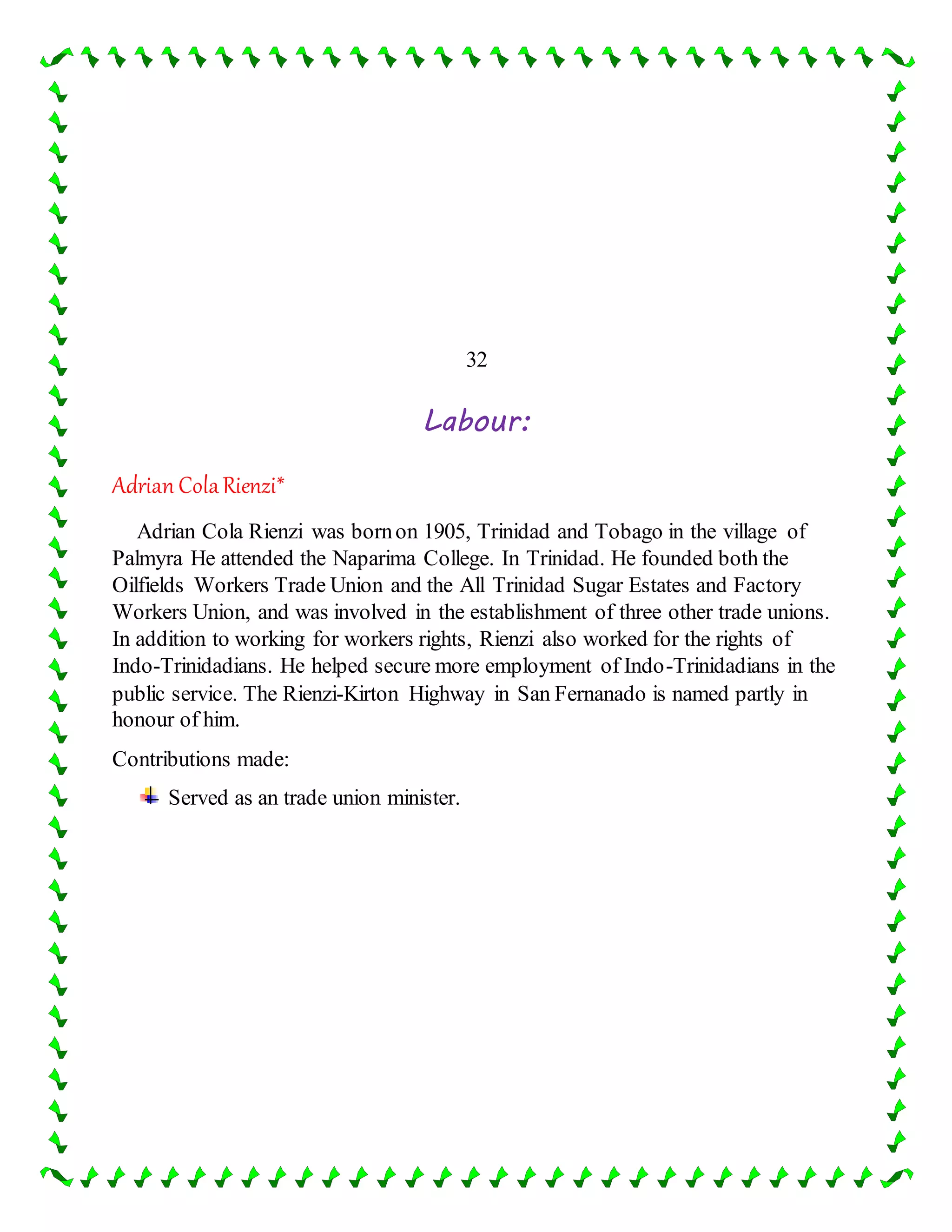 Our National Heroes/Icons Trinidad & Tobago | DOCX