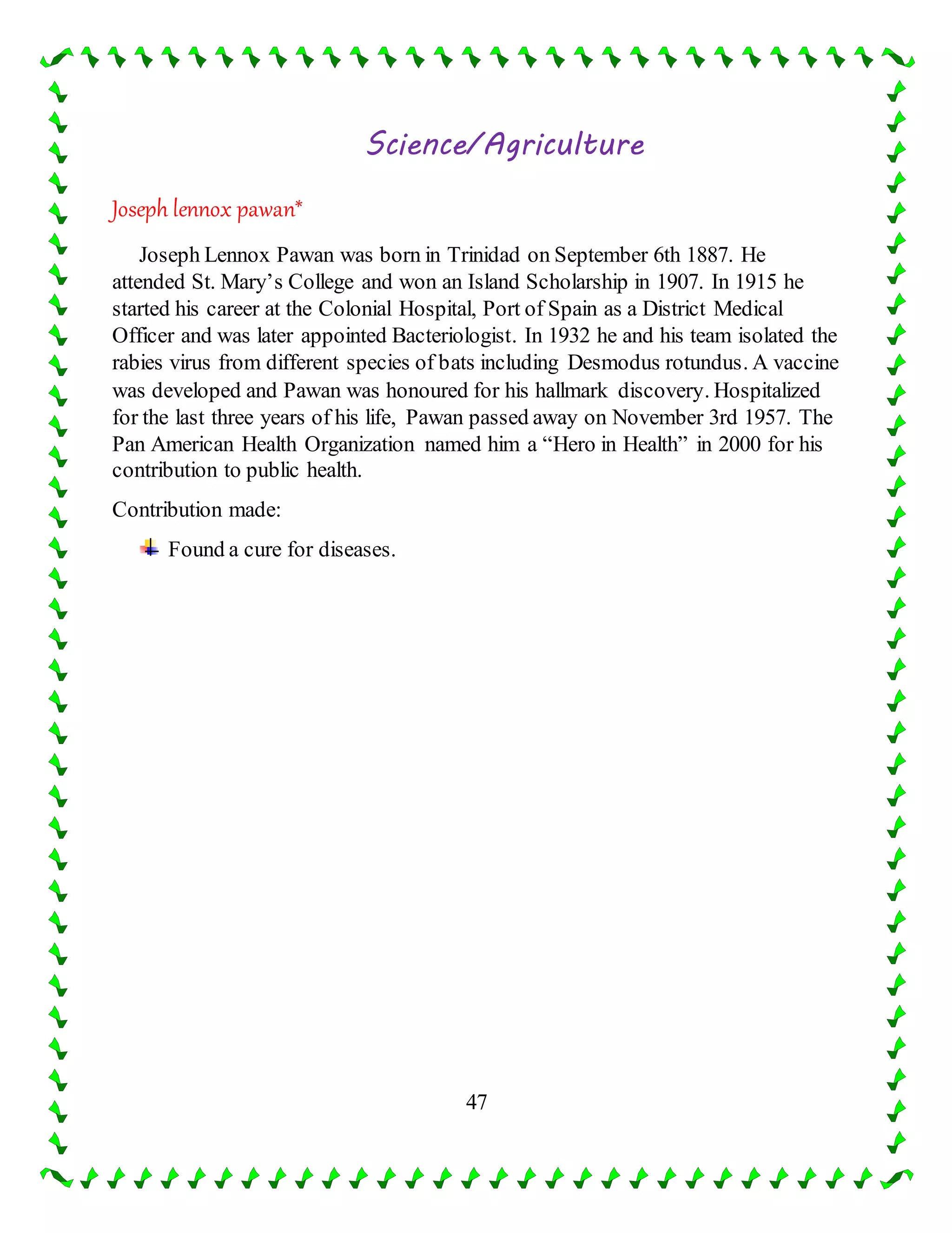 Our National Heroes/Icons Trinidad & Tobago | DOCX