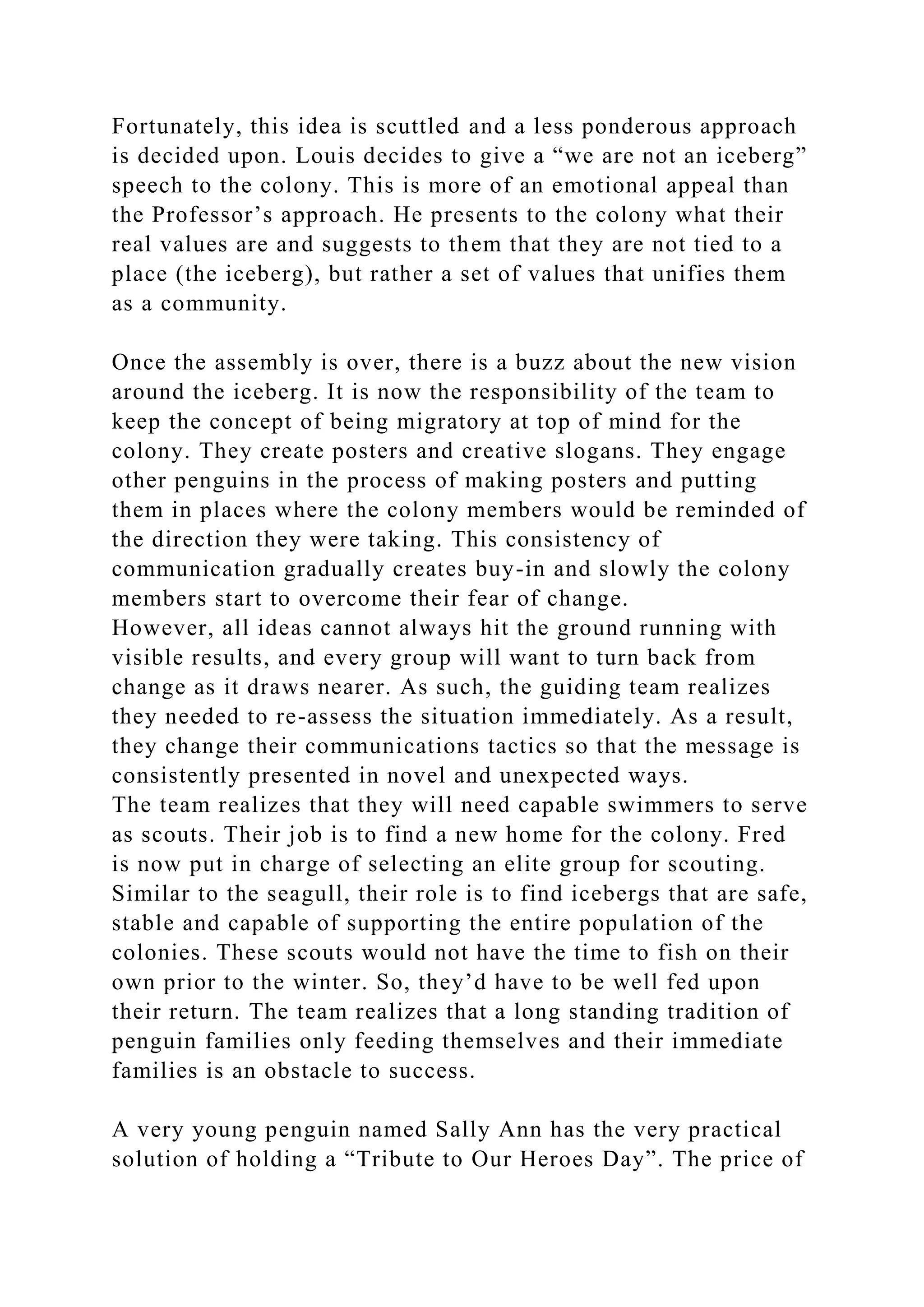 Our Iceberg Is MeltingOnce upon a time a colony of penguins w.docx