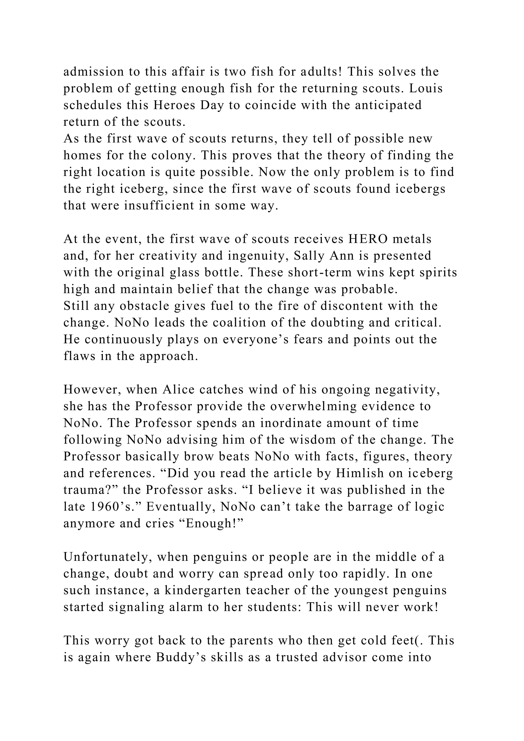 Our Iceberg Is MeltingOnce upon a time a colony of penguins w.docx