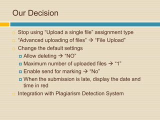Our improved assignment activity and turnitin integration | PPT