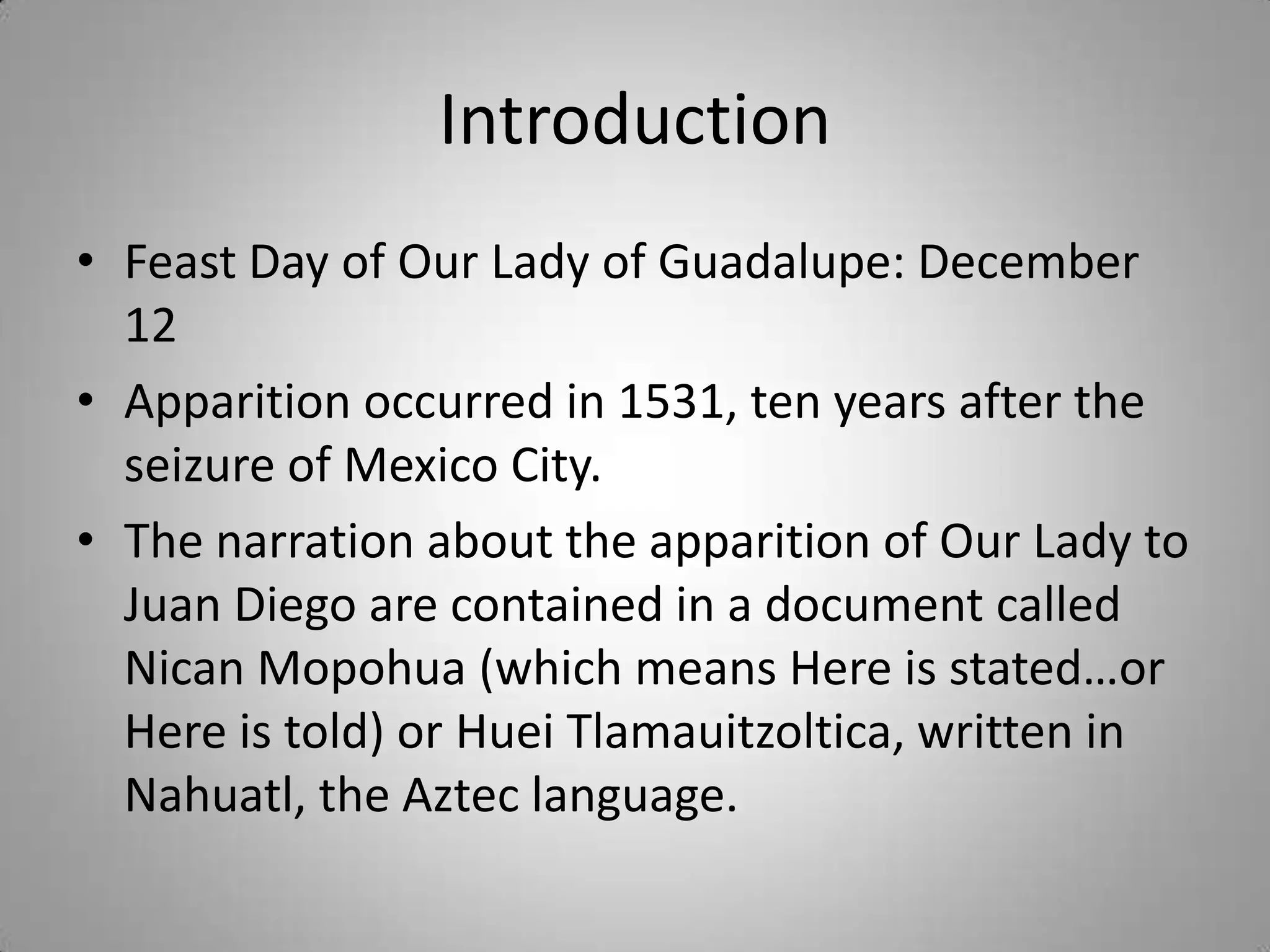 Our lady of guadalupe powerpoint | PPTX