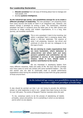 Our Leadership Declaration | PDF | Environment | Science