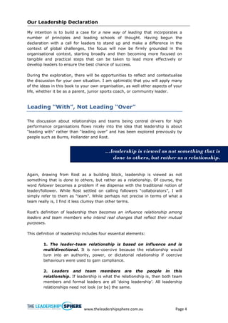 Our Leadership Declaration | PDF | Environment | Science