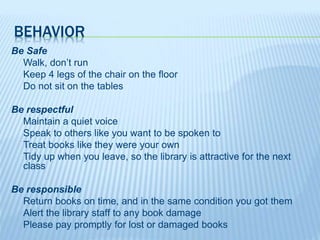 Our Library Rules and Regulations | PPTX