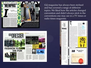 GQ. Our magazine choice | PPTX