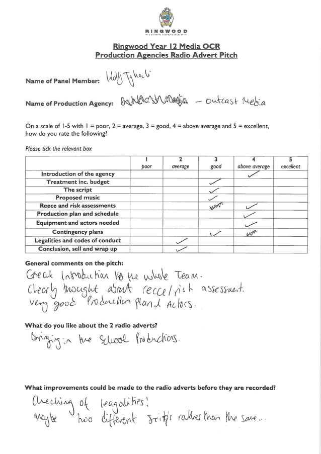 Our pitch panel feedback | PDF