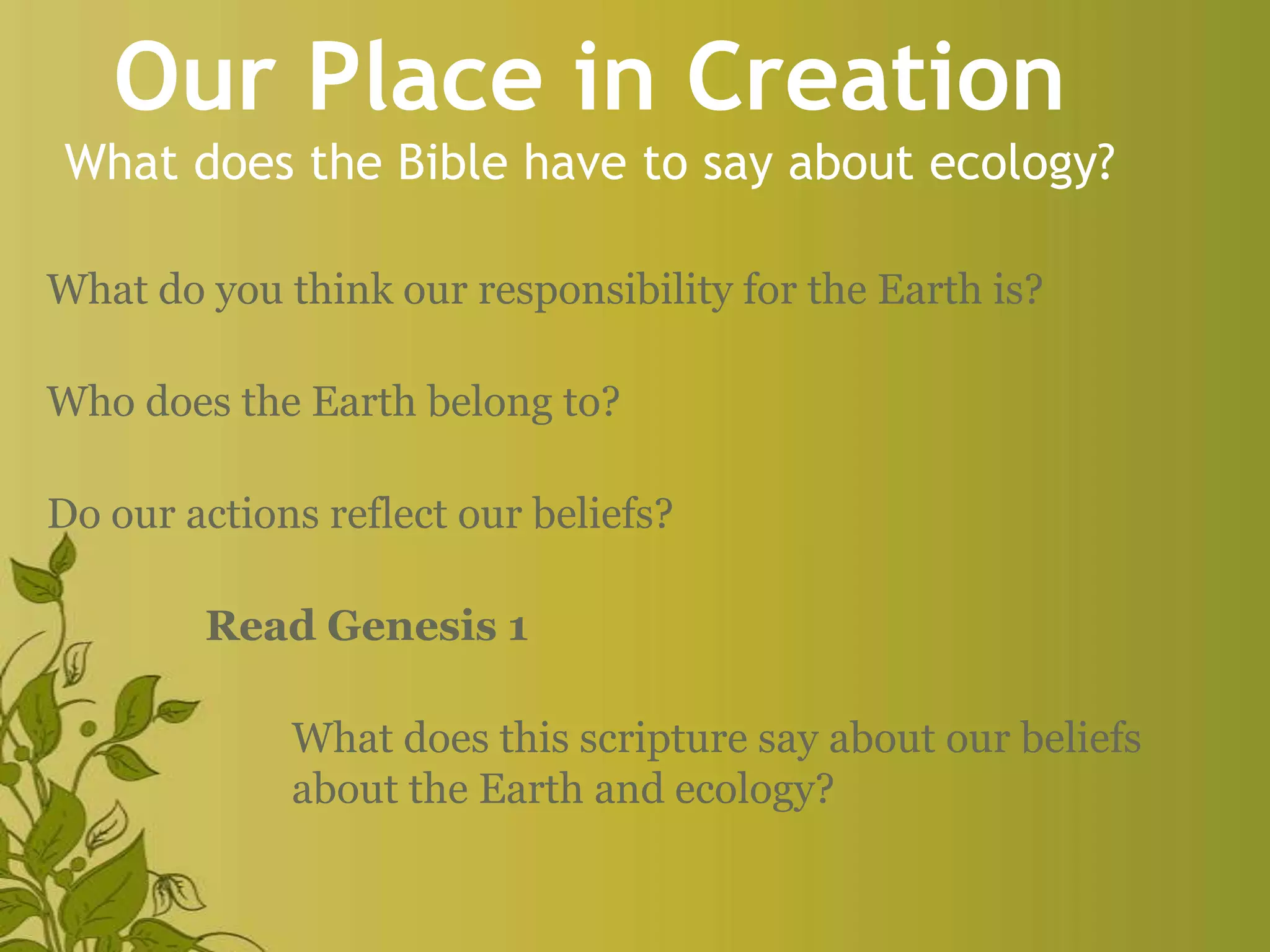 Our place in creation | PPTX