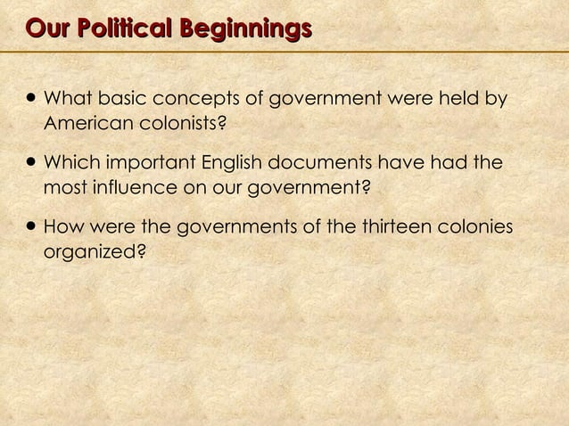 Our political beginnings | PPT | Politics