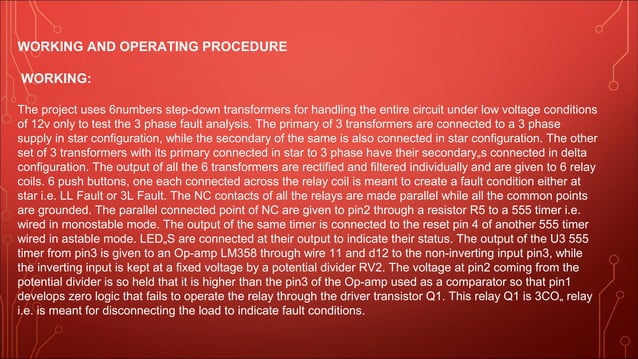 ppt of Three phase fault analysis with auto reset for temporary fault ...