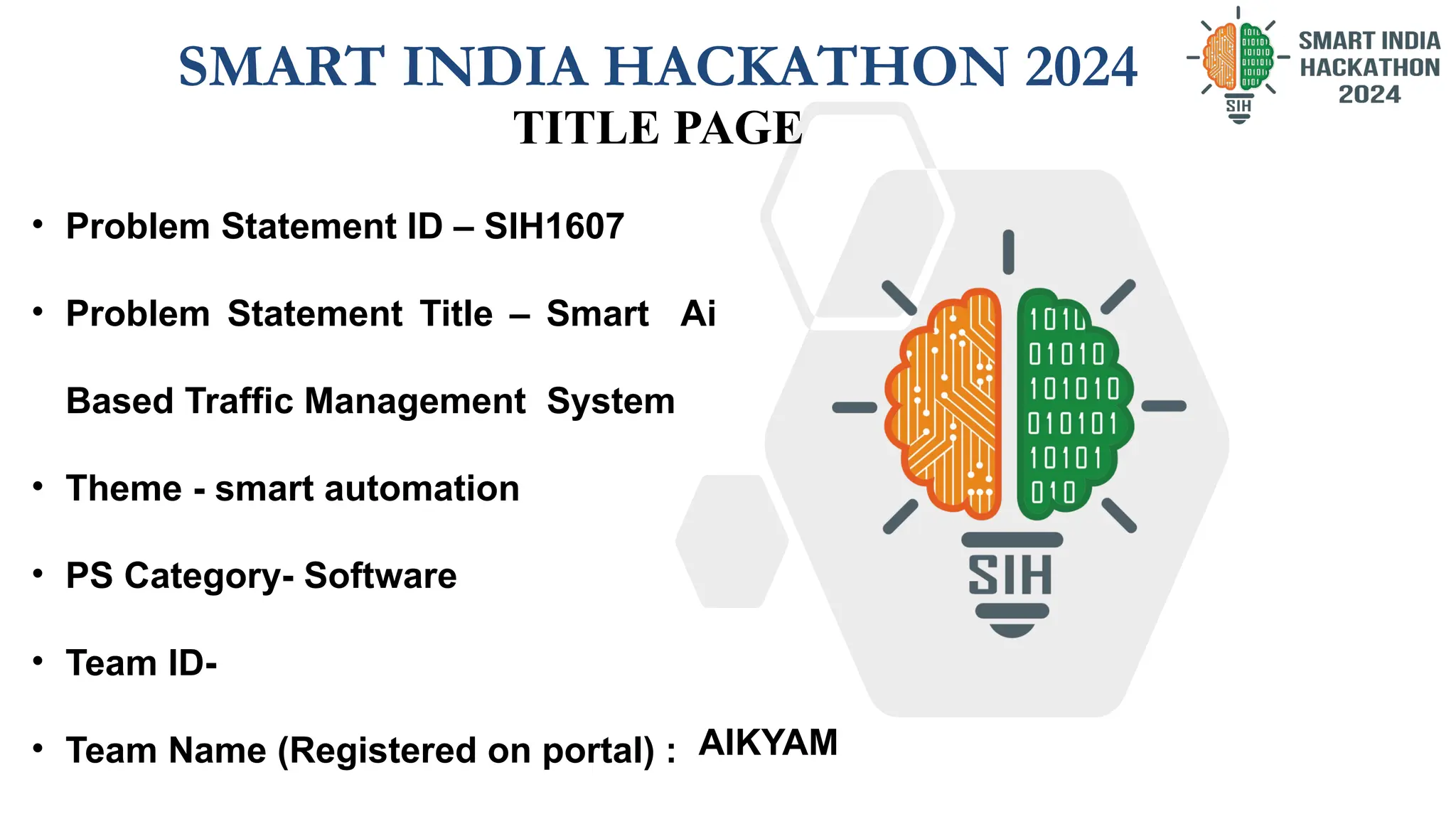 Ppt for sih presentation 2024 topic traffic management | PPTX