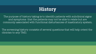 Investigations of TMD | PPTX | Bone and Joint Conditions | Diseases and ...